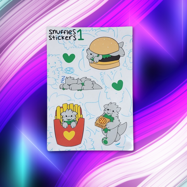 Snuffles Stickers #1 – Junk Food Sticker Sheet – BossMonsta