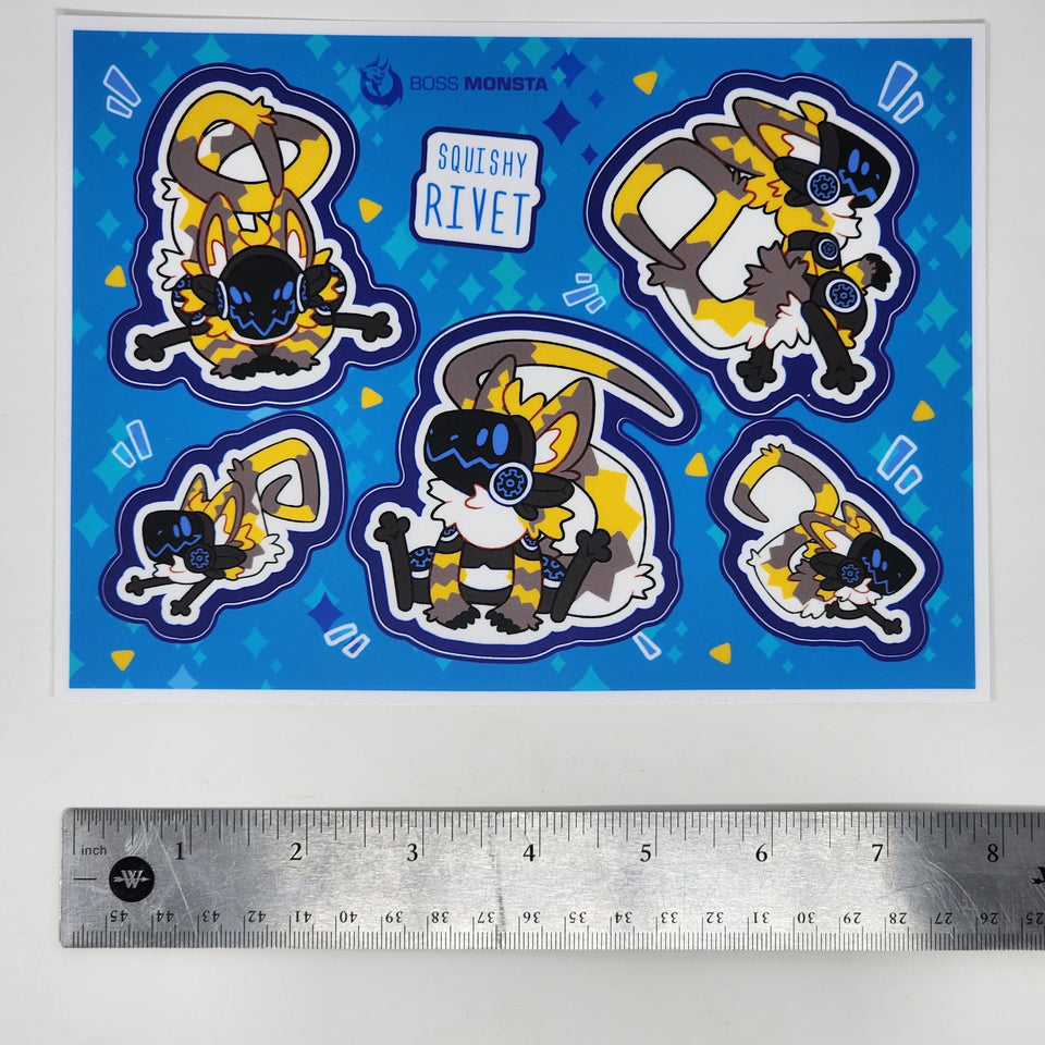Rivet The Protogen "Squishy Rivet" -- Sticker Sheet – BossMonsta