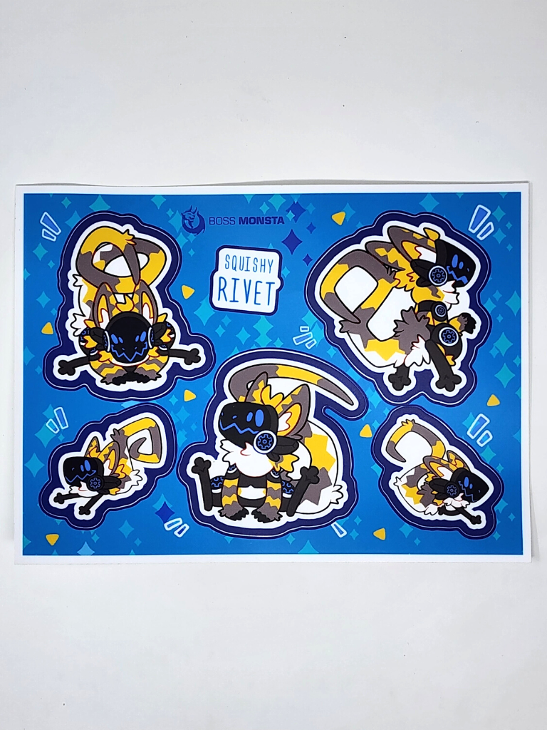 Rivet The Protogen "Squishy Rivet" -- 1 Sticker Sheet – BossMonsta